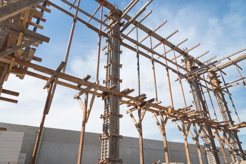 Wooden formwork. stock photo. Image of outdoors, industrial - 100620456