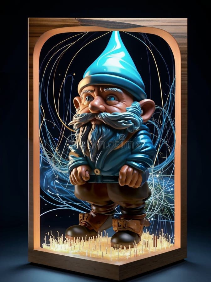 Portrait of a Gnome with an Expressive Face. Stock Illustration ...