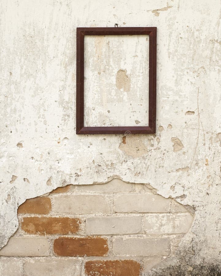 Wooden frame on the wall stock photo. Image of interior - 42004588