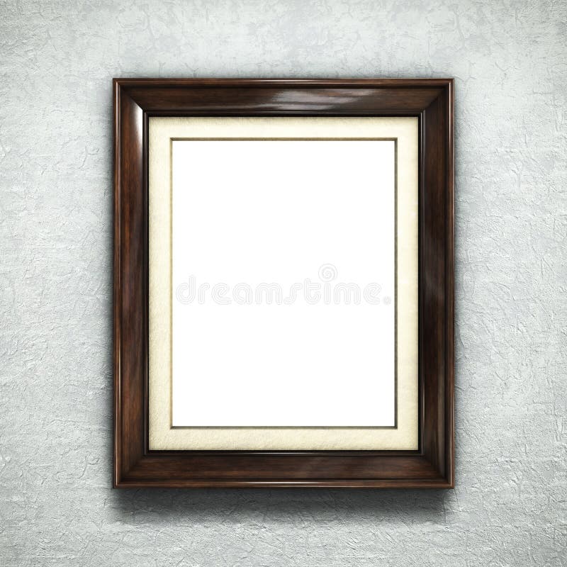 Wooden frame on wallpaper stock image. Image of design - 78606753