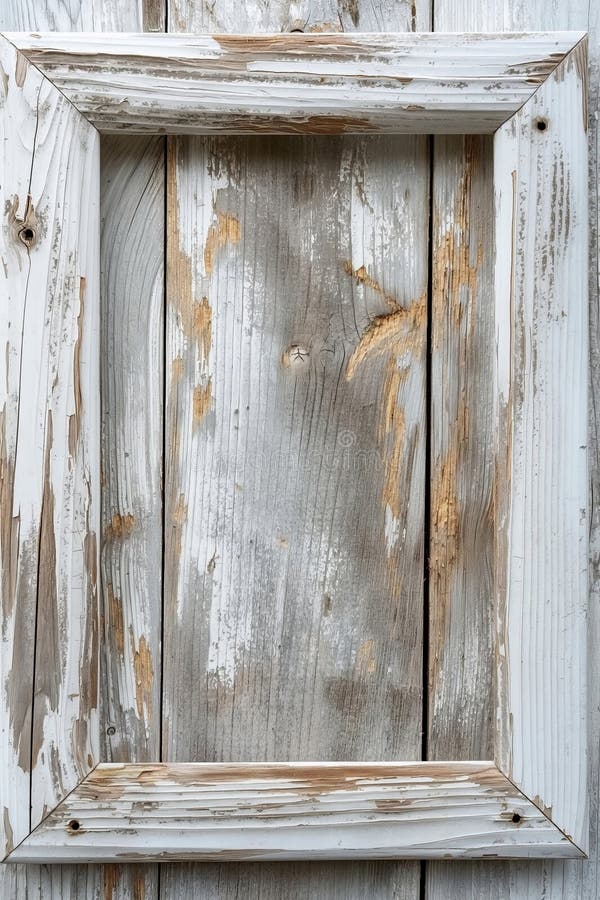 A Wooden Frame with a White Background Stock Photo - Image of aged ...