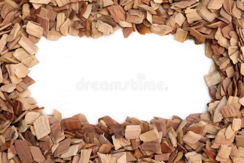 Wooden Frame and White Copy Space. Frame for Menu. Wooden Chips Stock ...