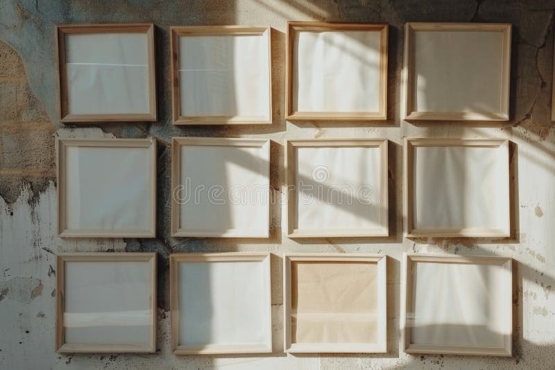 Wooden Frames Hanging Wall Great Interior Design Projects Stock Photos ...