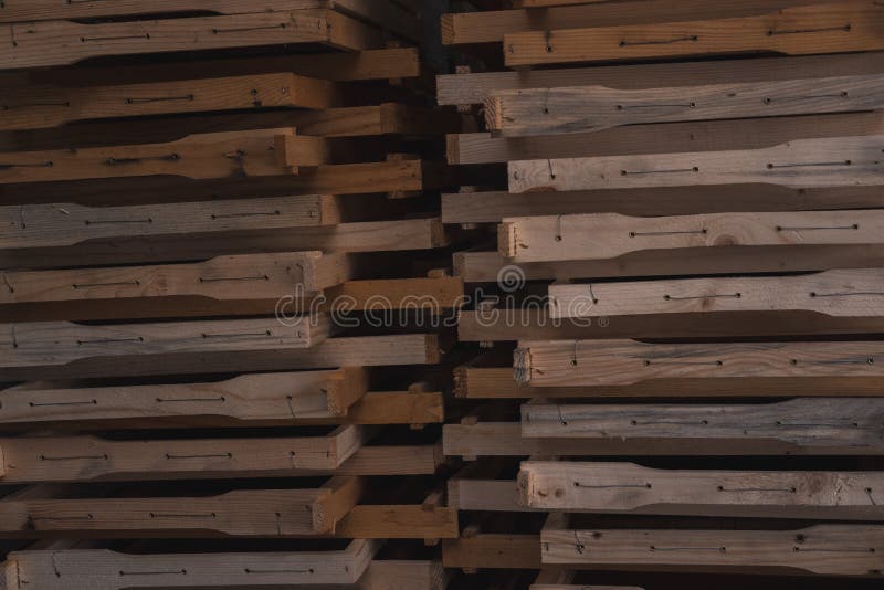 Wooden Frames for Hives are Stacked. Empty Frames for the Bee Hives To ...