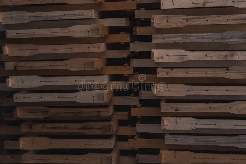 Wooden Frames for Hives are Stacked. Empty Frames for the Bee Hives To ...