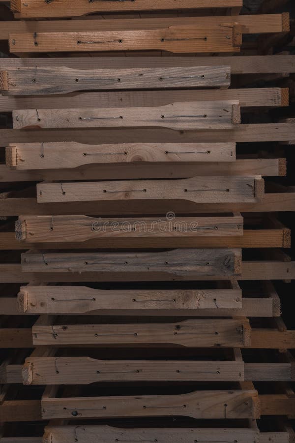 Wooden Frames for Hives are Stacked. Empty Frames for the Bee Hives To ...