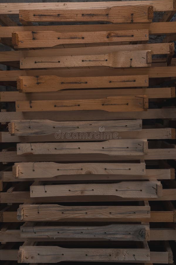 Wooden Frames for Hives are Stacked. Empty Frames for the Bee Hives To ...