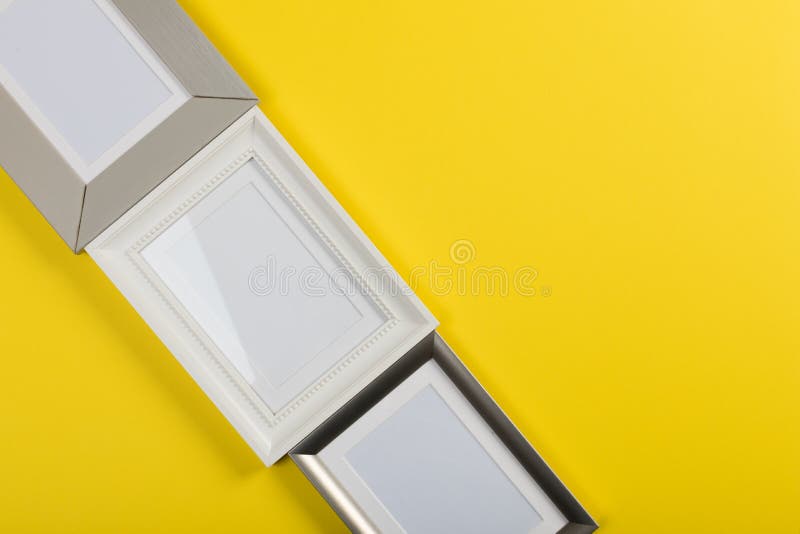 Frames on Yellow Background Stock Image - Image of isolated, gallery ...