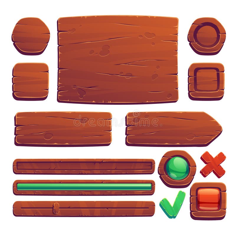 Game Buttons of Wooden and Gold Cartoon Texture Stock Vector ... Game Buttons of Wooden and Gold Cartoon Texture Stock Vector ...