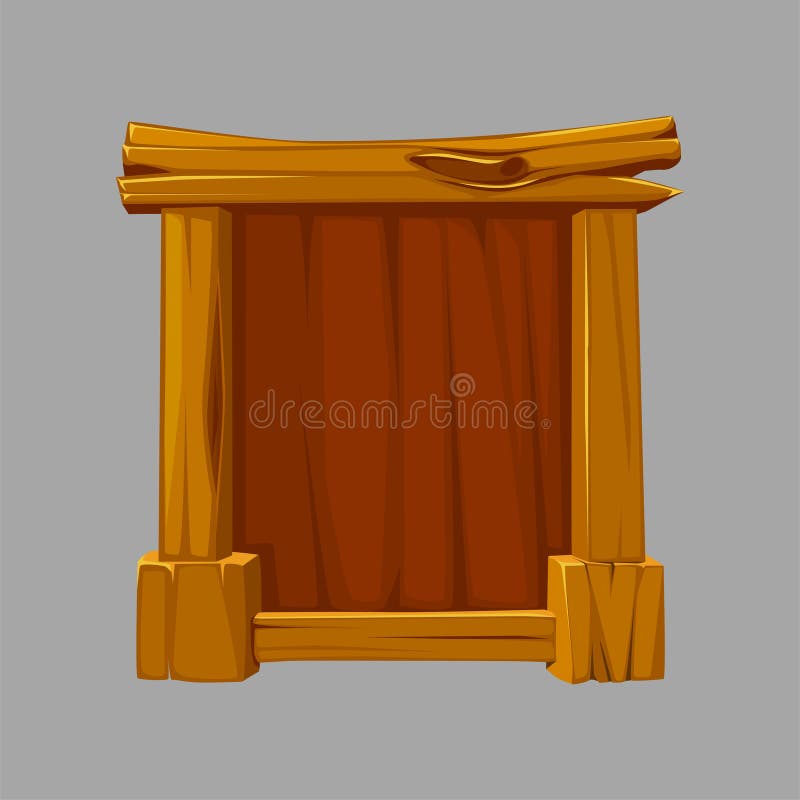Wooden Game Frame or Border. Brown Planks and Panels for Game Interface ...