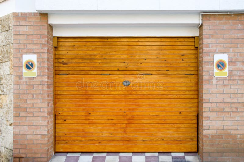 Wooden garage gate stock photo. Image of facade, street - 44997958
