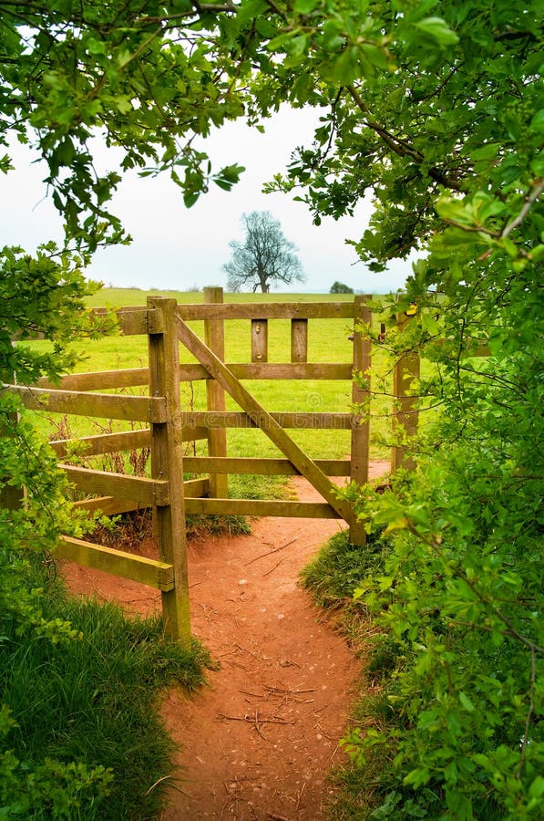 Wooden gate in countryside stock image. Image of rural - 24250347