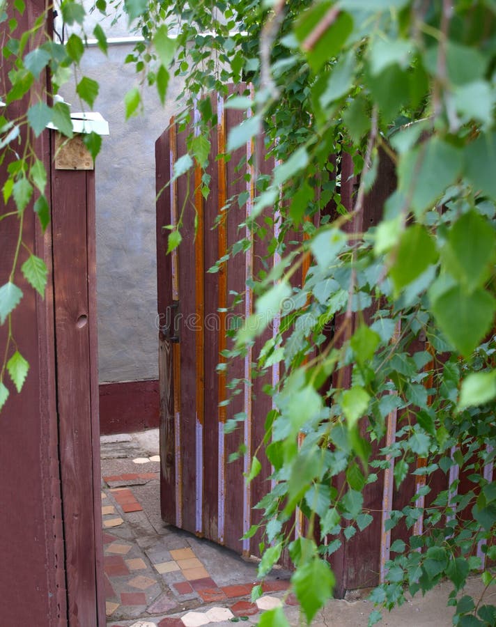 Wooden gate stock photo. Image of roof, home, room, timber - 94696000