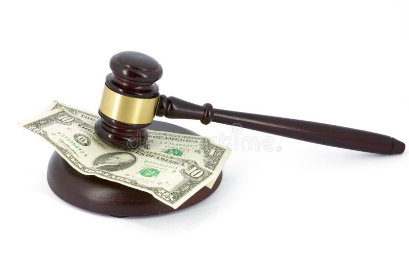 Wooden gavel and money stock photo. Image of banknote - 32681278