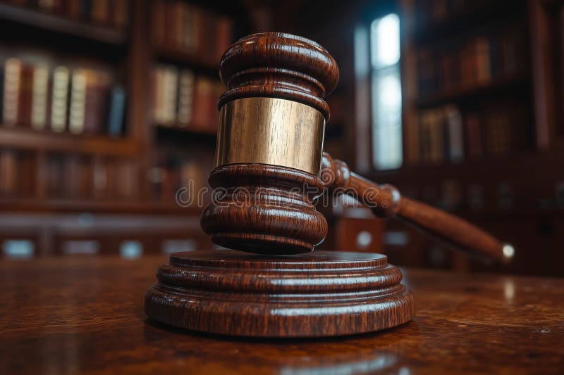 A Wooden Gavel Sitting on Top of a Wooden Table Stock Image - Image of ...