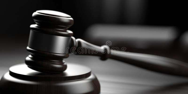 Wooden Gavel on Table stock photo. Image of decision - 373436274
