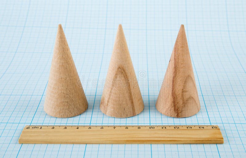 Wooden Geometric Shape Cone Stock Image - Image of learn, paper: 66426279