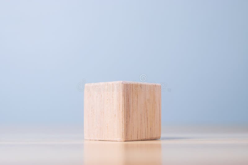 Wooden Geometric Shapes Cube on Table Stock Photo - Image of ...