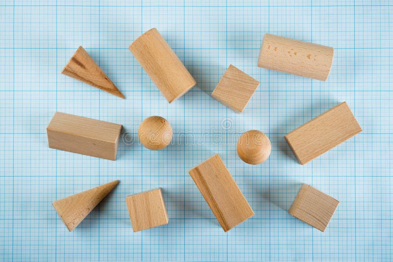 Wooden geometric shapes stock image. Image of construct - 66426105