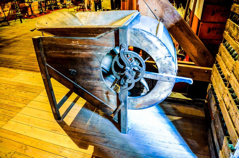 A Wooden Grain Mill with a Metal Blade Stock Photo - Image of ancient ...