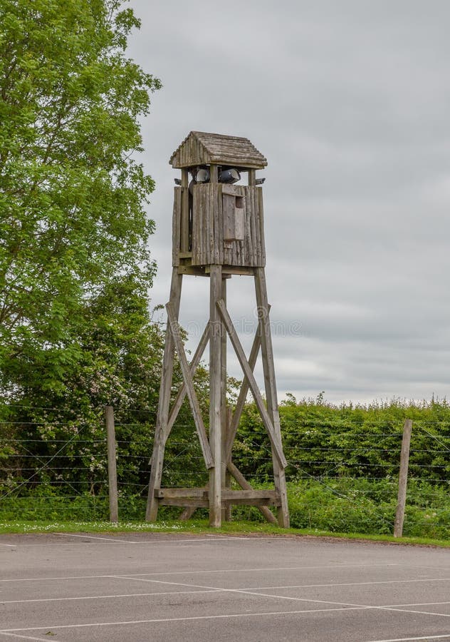 Wooden guard tower stock photo. Image of fence, green - 73413920
