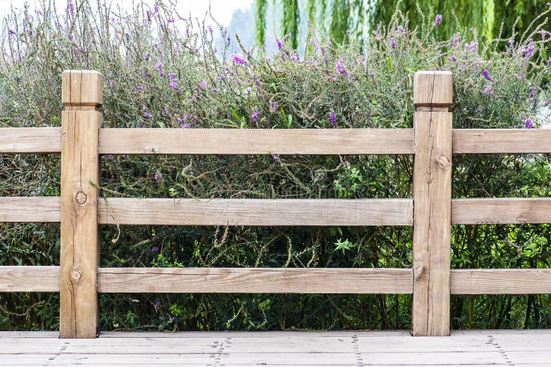 Wooden guardrail stock photo. Image of wood, wooden, plant - 34820910