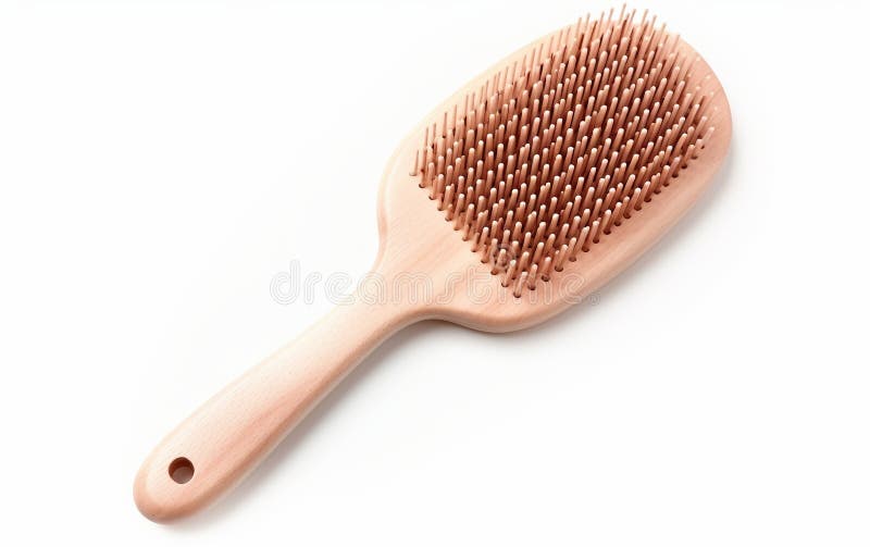 Wooden Hair Brush and Comb Set on White Background Stock Illustration ...