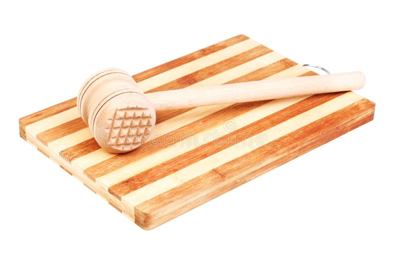 A Wooden Hammer for Beating the Meat Stock Image - Image of cutlet ...