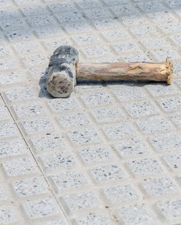 Wooden handle Hammer stock image. Image of tile, brick - 37853759