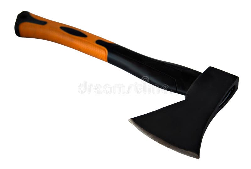 Wooden Handle Isolated Axe on White Background Stock Photo - Image of ...