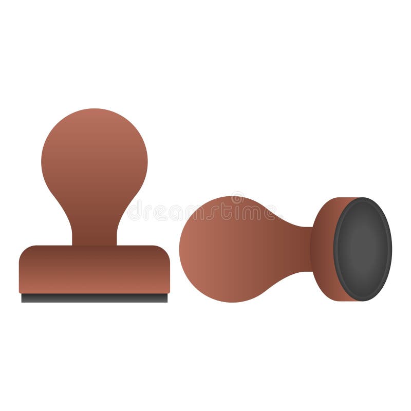 Wooden Handle Rubber Stamp Vector Stock Vector - Illustration of handle ...