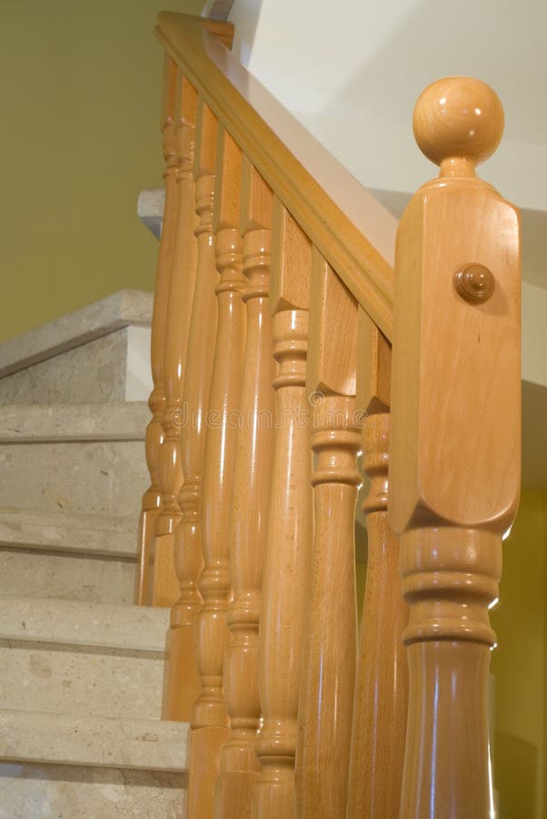 Wooden handrail stock image. Image of home, living, form - 4120469