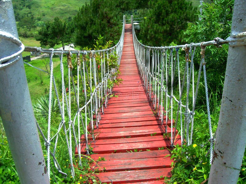 Wooden hanging Bridge stock photo. Image of exploration - 9603398
