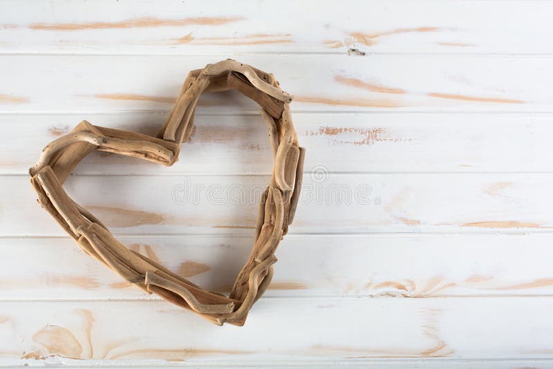 Wooden heart stock photo. Image of snowy, wood, romance - 72201156