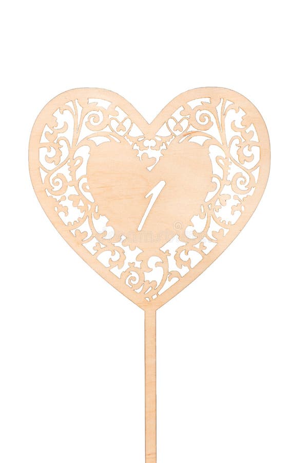 Wooden Heart with Number One Stock Image - Image of scratched, gift ...