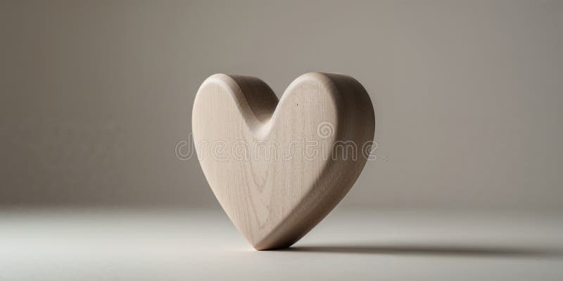 Wooden Heart Shape Light Brown Studio Shot Stock Image - Image of ...