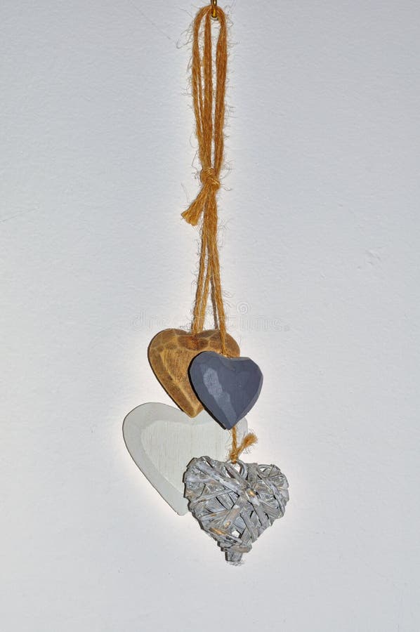 Wooden Heart-shaped Decorations. Shabby Chic Style Stock Photo - Image ...
