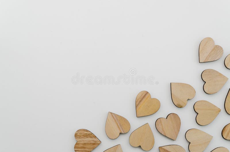 Wooden Hearts on Corner. Frame with Copy Space Stock Image - Image of ...