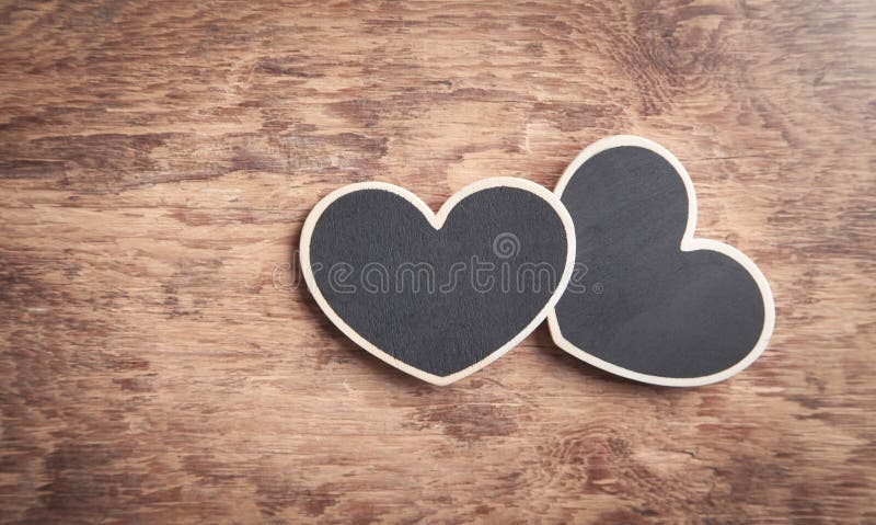 Wooden Hearts on Wooden Table Stock Photo - Image of love, rustic ...
