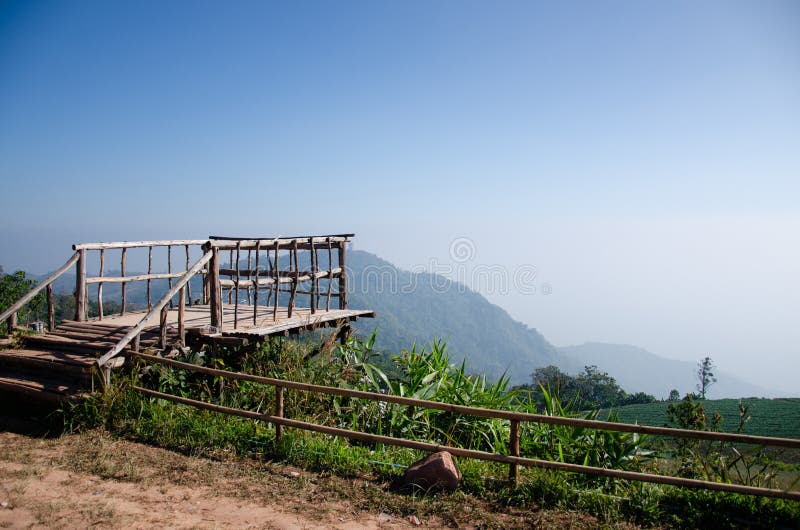 Wooden Hill View Point stock photo. Image of mountain - 123779550