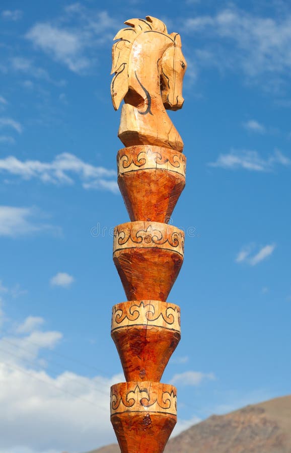 Wooden hitching post. stock photo. Image of equipment - 27265124