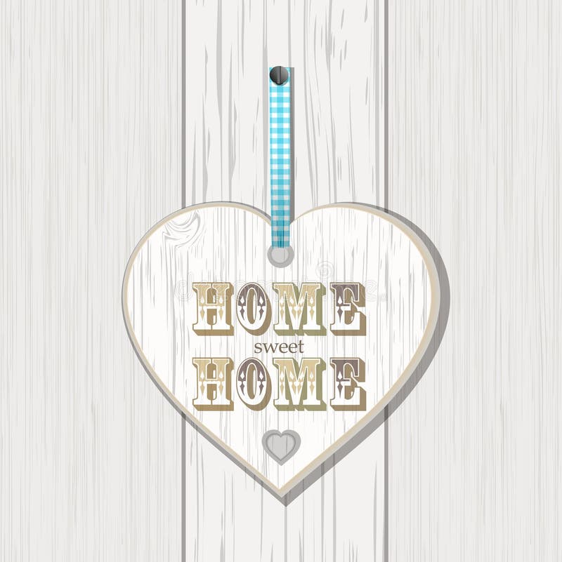Wooden Home Sign On White Wood Stock Vector - Illustration of graphic ...
