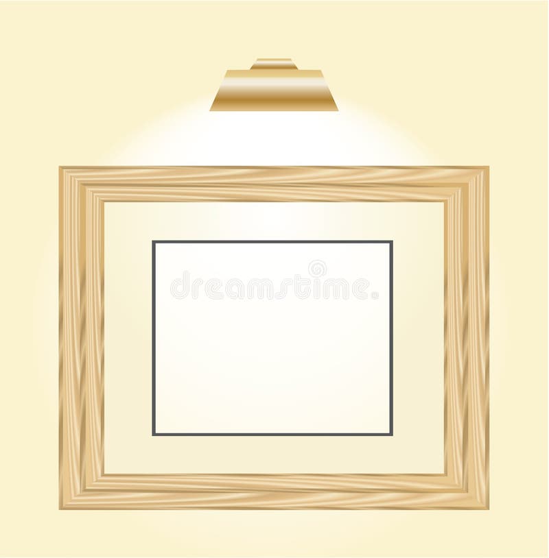 Wooden Horizontal Picture Frame Stock Illustration - Illustration of ...
