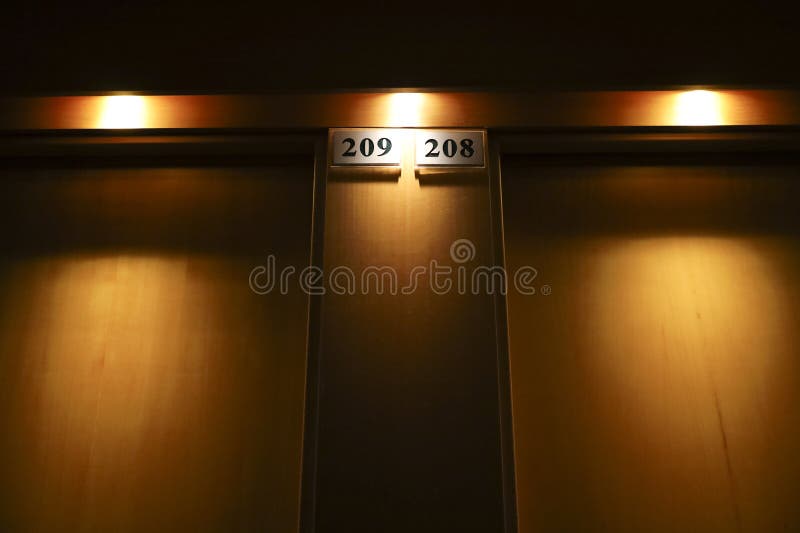 Closed Hotel Room Doors at Night Stock Photo - Image of security ...