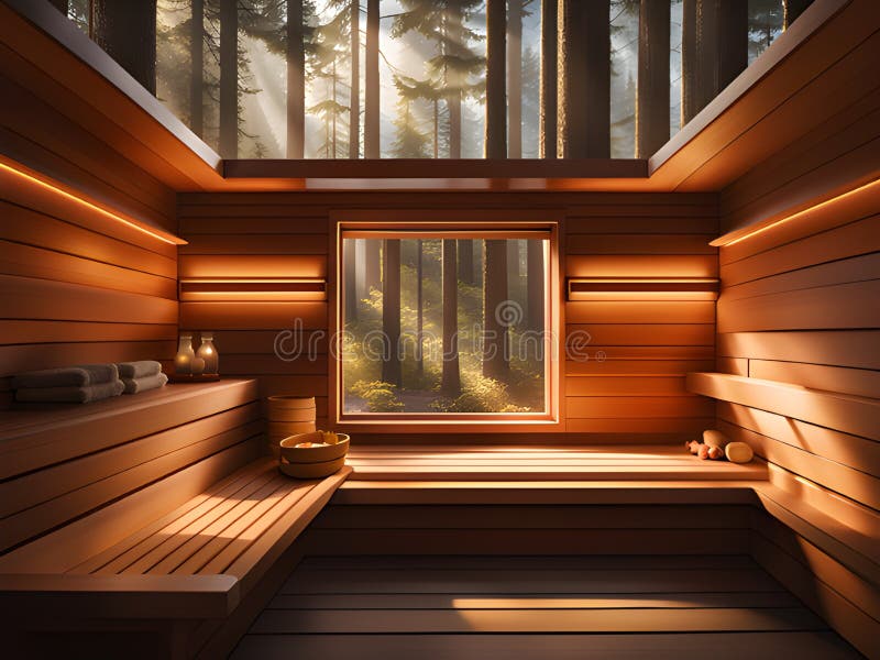 Wooden House with Wooden Bench Stock Illustration - Illustration of ...