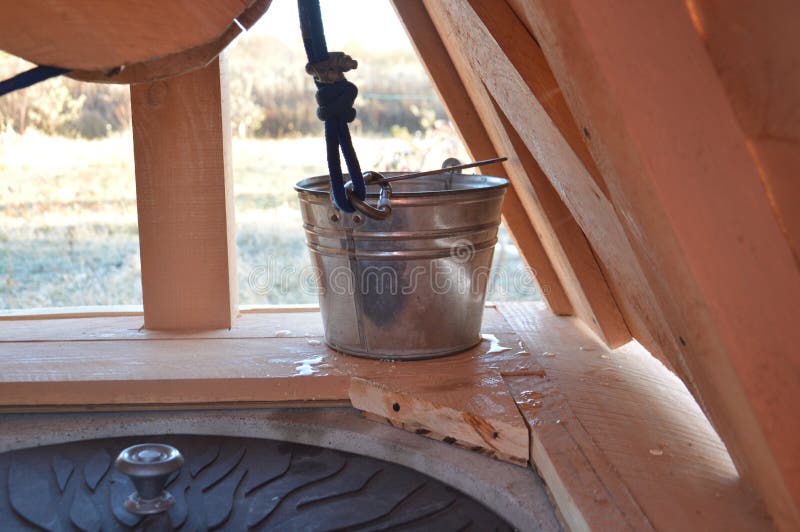 Wooden House for Drinking Water Well Stock Image - Image of house ...