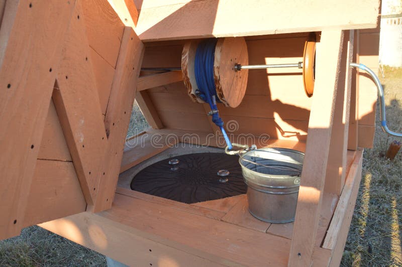 Wooden House for Drinking Water Well Stock Photo - Image of source ...