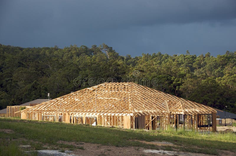 Wooden house frame stock photo. Image of development - 13414468