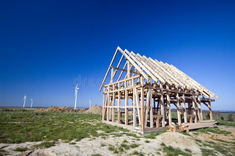 Wooden house frame stock image. Image of building, saturated - 4986319