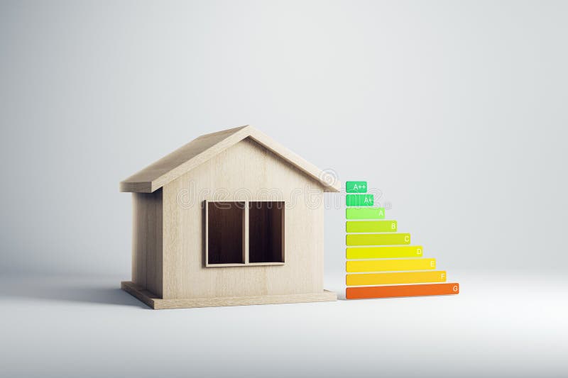 Wooden House Model with Chart Stock Illustration - Illustration of ...